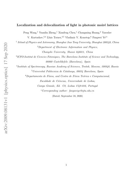 Pdf Localization And Delocalization Of Light In Photonic Moire Lattices