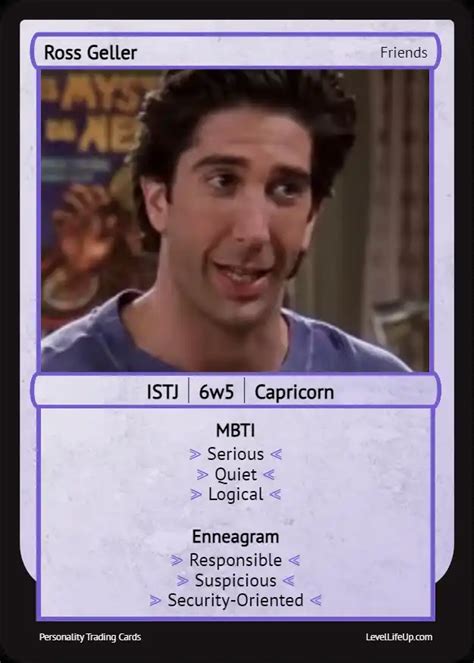Ross Geller Enneagram And Mbti Personality Type Level Life Up