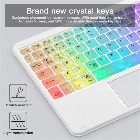 Goojodoq Rgb Wireless Keyboard Rainbow Backlit Wireless Keyboard With Touchpad And Mouse Mini