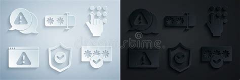 Set Shield With Check Mark Password Protection Browser Exclamation And Exclamation In