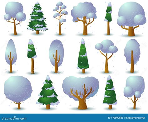 Big Set Of Vector Deciduous And Coniferous Trees Game Ui Flat Stylized Tree For Logo Games Or
