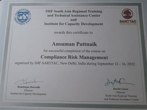Ansuman Pattnaik On Linkedin Training On Compliance Risk Management At