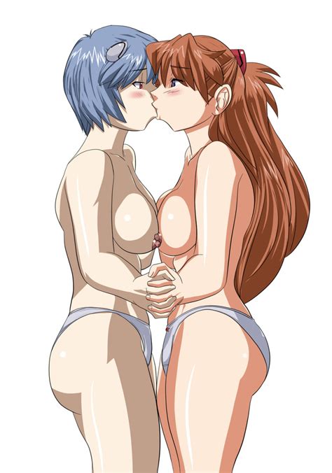 Rule 34 2girls Asuka Langley Sohryu Blue Eyes Blue Hair Blush Breast Press Female Hair