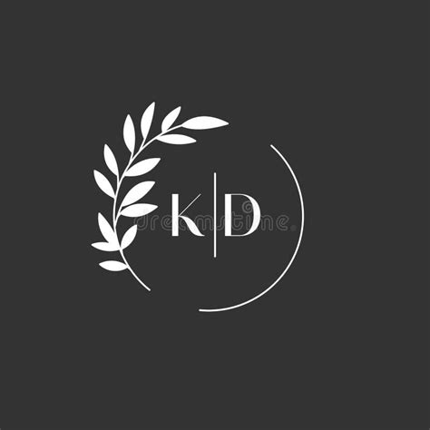 Initial Letter Kd Wedding Monogram Logo Design Inspiration Stock Vector