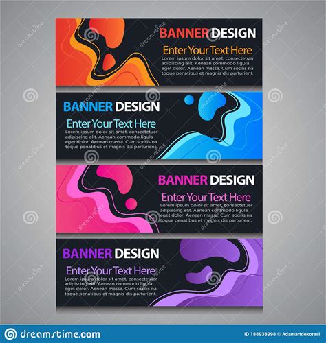Abstract Liquid Banner Template Gradient Color Advertising Footer Modern Layout Web Header