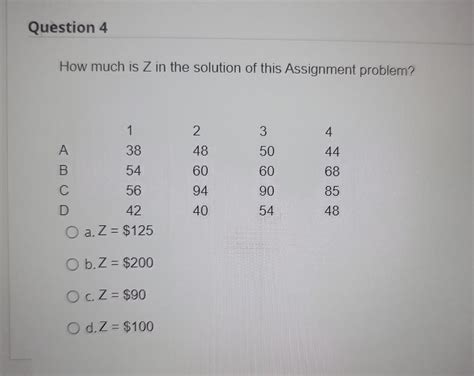 Solved How Much Is Z In The Solution Of This Assignment Chegg Com