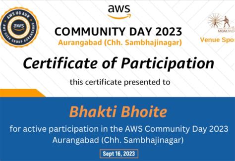 Bhakti Bhoite On Linkedin Aws Certified Awscommunityday Sambhajinagar Thanksawsteam