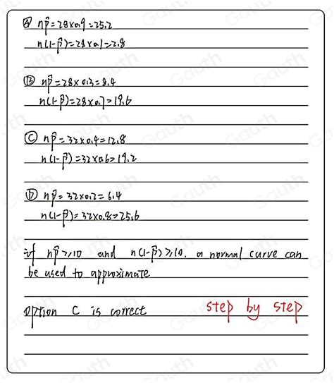 Solved For which sample size n and sample proportion β can a normal curve be used to