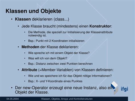 Ppt Sitzung 3 Klassen Objekte Arrays Und Kontrollstrukturen Powerpoint Presentation Id