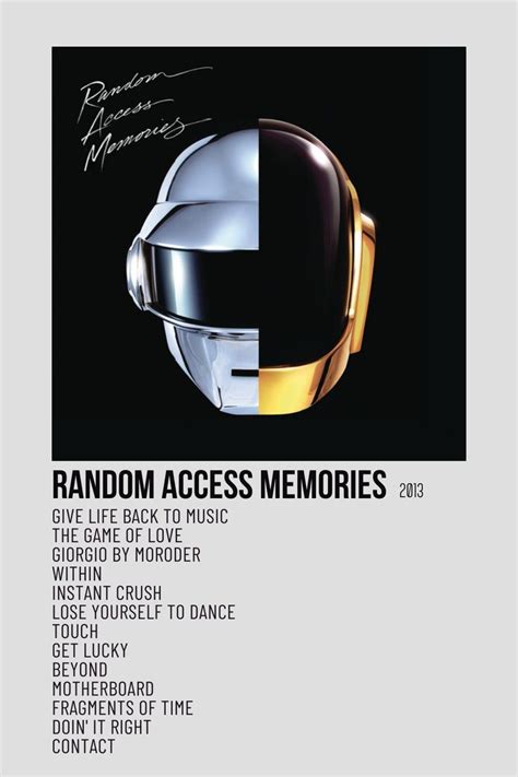 random access memories by daft punk aesthetic polaroid poster daft