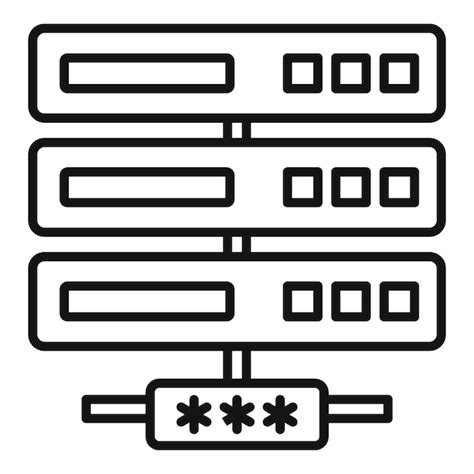 Premium Vector Server Network Authentication Icon Outline Server Network Authentication Vector