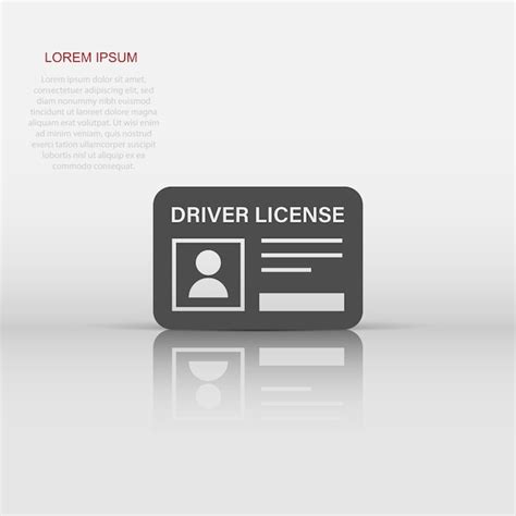Premium Vector Driver License Icon In Flat Style Id Card Vector
