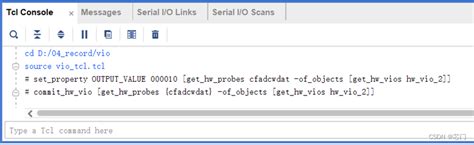 Vivado使用tcl控制vio核批量写寄存器vivado Tcl Vio Csdn博客