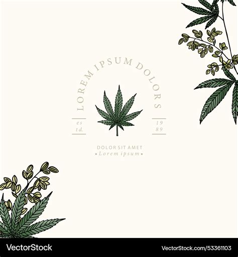 Collection Of Green Cannabis Background Royalty Free Vector