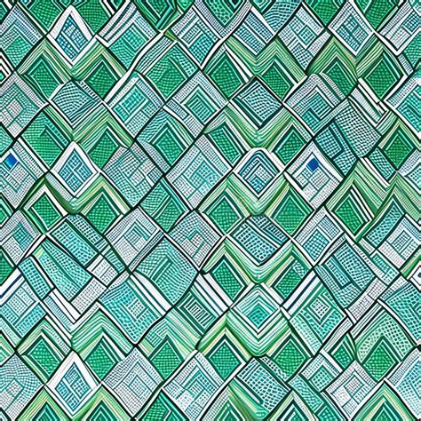 An Abstract Pattern Of Interlocking Diamonds In Shades Of Green And Blue1 Generative Ai Stock