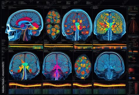 Advanced Digital Brain Scan Algorithm Overlays Medical Diagnosis Technology Artificial