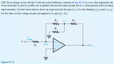 Solved The Inverting Circuit With The T Network In The Chegg