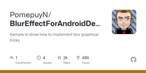 GitHub PomepuyN BlurEffectForAndroidDesign Sample To Show How To Implement Blur Graphical Tricks