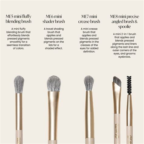 Grwm Cosmetics Face Card Mini Travel Brush Set With Pouch