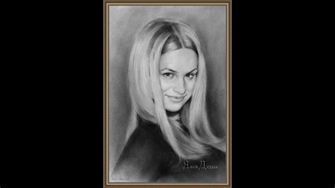 Рисунок Сухая кисть Портрет красивой блондинки Youtube