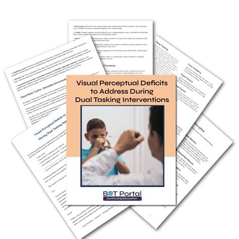 Visual Perceptual Deficits In Dual Tasking Interventions