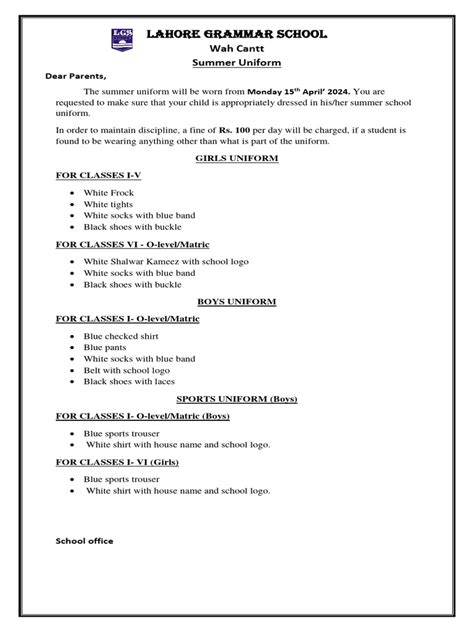 Circular Summer Uniform Pdf