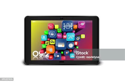 다채로운 응용 프로그램 아이콘태블릿 Pc 휴대폰 앱에 대한 스톡 벡터 아트 및 기타 이미지 휴대폰 앱 3차원 형태 개념 Istock