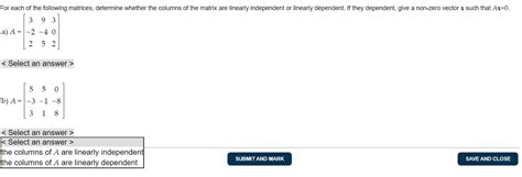 Solved For Each Of The Following Matrices Determine Whether Chegg