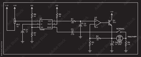 Schematic Diagram Of Electronic Device Vector Drawing Electrical Circuit With Resistor