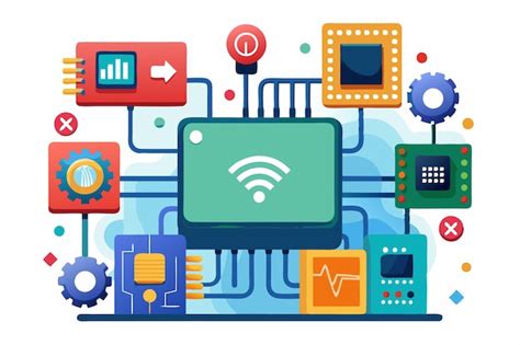 This Illustration Shows Customizable Firmware Concepts With Circuit Components And Wireless