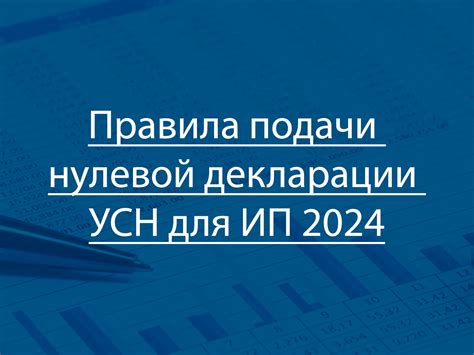 Подача Нулевой Декларации УСН для ИП Правила Примеры и Сроки 2024