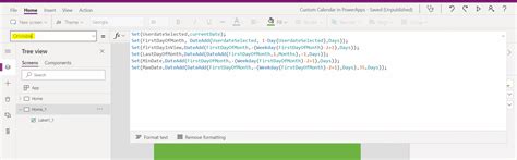 how to create a custom calendar in power apps