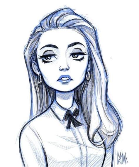 девушка рисунок карандашом арт равнодушие Drawing Cartoon Faces Face Sketch Cartoon Drawings
