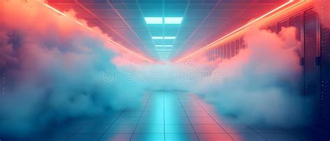 Concept Technology Data Data Center Dreamscape Where Digital Clouds Meet Physical Servers Stock