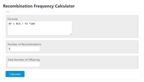 Recombination Frequency Calculator Calculator Academy