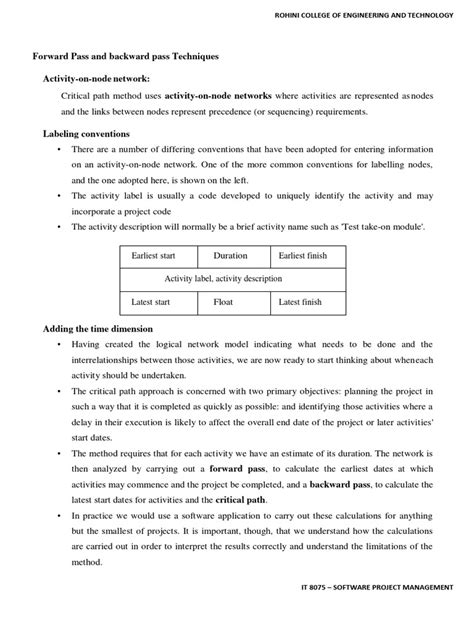 Forward Pass And Backward Pass Techniques Activity On Node Network Forward Pass And Backward Pass Techniques Activity On Node Network