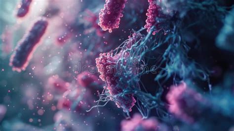 Microscopic Cellular Structure With Virus Particles Stock Image Image Of Microscopic Virus
