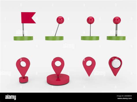 Location Map Pin Gps Pointer Markers D Illustration For Destination Minimal D Rendering Stock