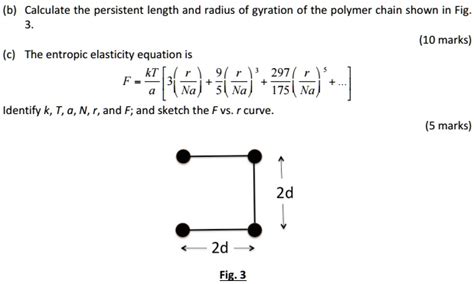 B Calculate The Persistent Length And Radius Of Gyration Of The Polymer Chain Shown In Fig 3
