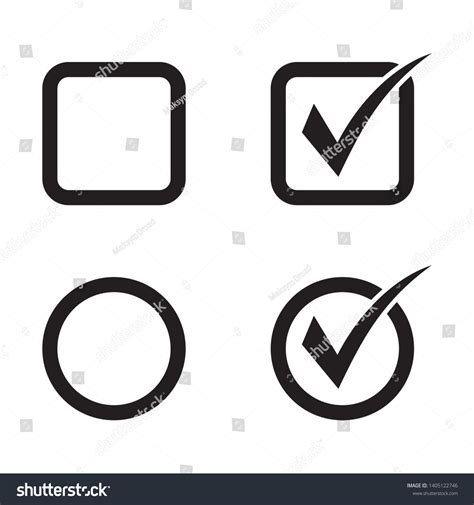 Checkbox Set Blank Checked Checkbox Vector