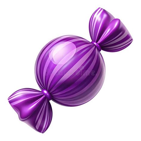 Purple Striped Candy Wrapped In Glossy Wrapper Purple Candy Stock Illustration Illustration Of