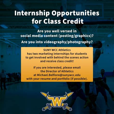 Suny Westchester Community College On Linkedin Suny Wcc Athletics Has Two Great Internship