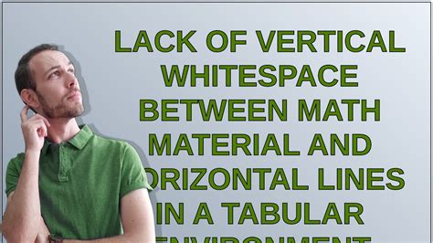 tex lack of vertical whitespace between math material and horizontal