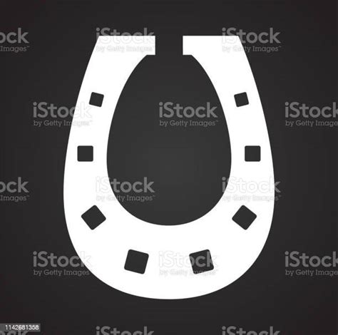그래픽 및 웹 디자인에 대 한 배경에서 말 신발 아이콘입니다 간단한 벡터 기호입니다 웹 사이트 버튼 또는 모바일 앱에 대 한 인터넷 개념 기호입니다 강철에 대한 스톡 벡터