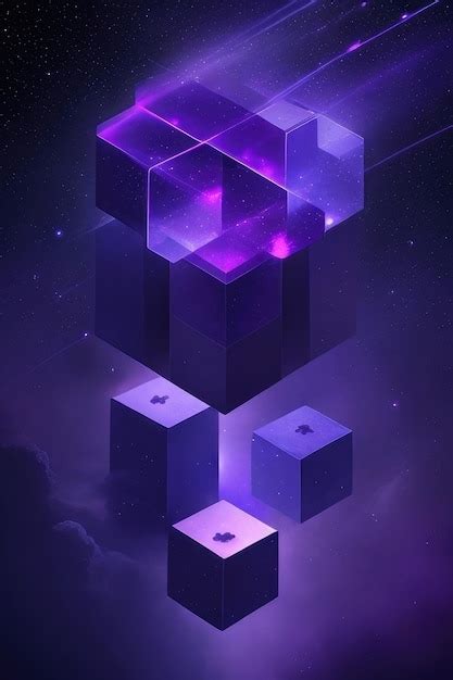 Premium Ai Image Purple Tiny Cubes Abstract Background