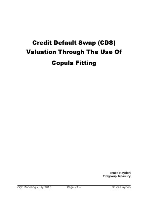 Credit Default Swap Valuation Using Copula Fitting Method Pdf Histogram Matrix Mathematics