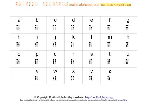 Free Printable Braille Alphabet Letters