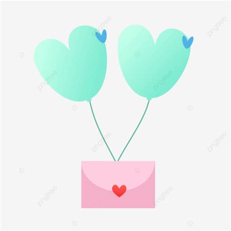 분홍색 봉투와 파란 하트 풍선 벡터 봉투 하트 풍선 풍선 Png 일러스트 및 벡터 에 대한 무료 다운로드 Pngtree
