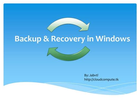 Backup And Restore In Windows Pptx