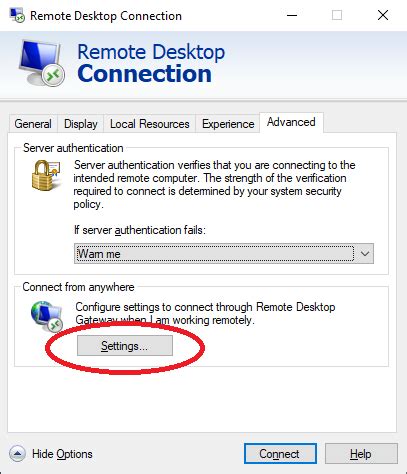 How To Setup Your Client To Use The DOM RDP Gateway Windows Instructions Department Of
